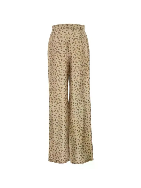 Max Mara Silk Paisley Print Palazzo Pants