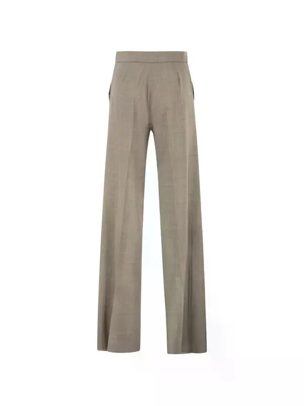 Max Mara Prince Of Wales Check Virgin Wool Trousers