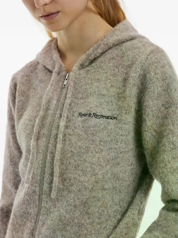 REST&RECREATION Hairy-knit Zip-up Hoodie