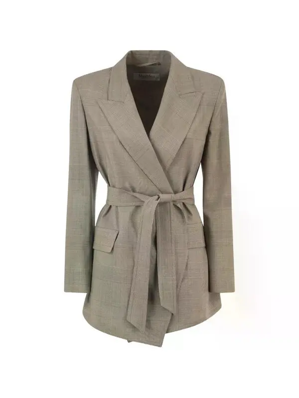 Max Mara Prince Of Wales Checked Blazer - Neutrals