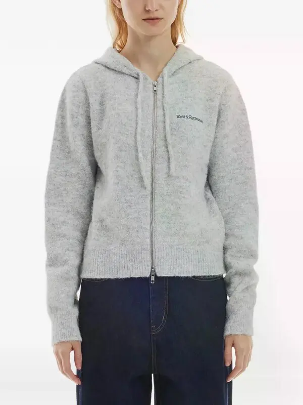 REST&RECREATION Hairy-knit Zip-up Hoodie
