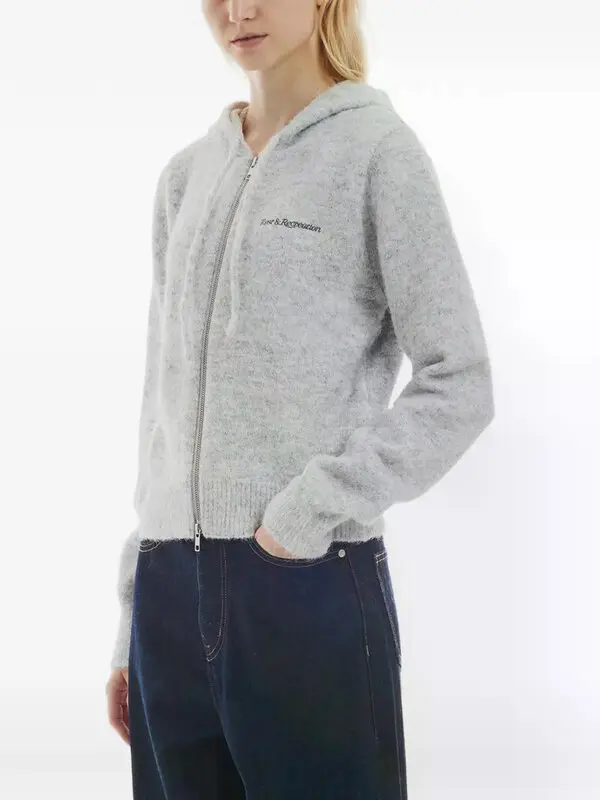REST&RECREATION Hairy-knit Zip-up Hoodie