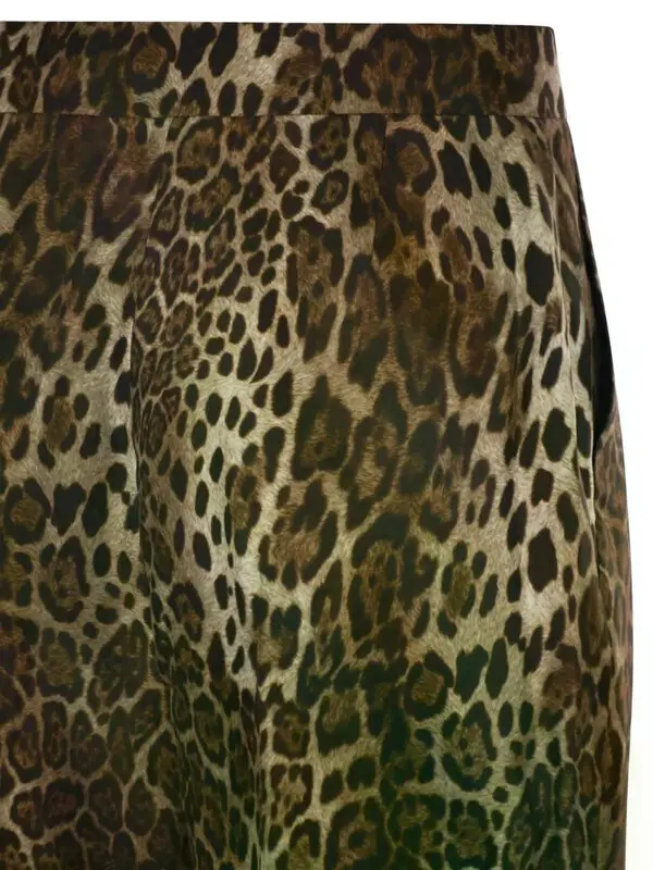 Max Mara Animal-print Silk Trousers