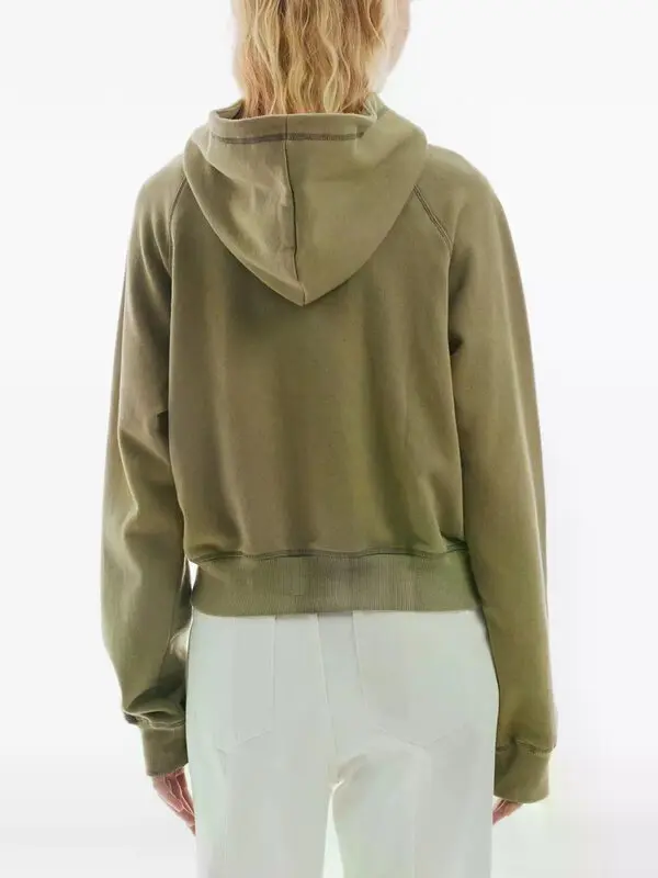 REST&RECREATION Zig-zag Stitch Cropped Hoodie