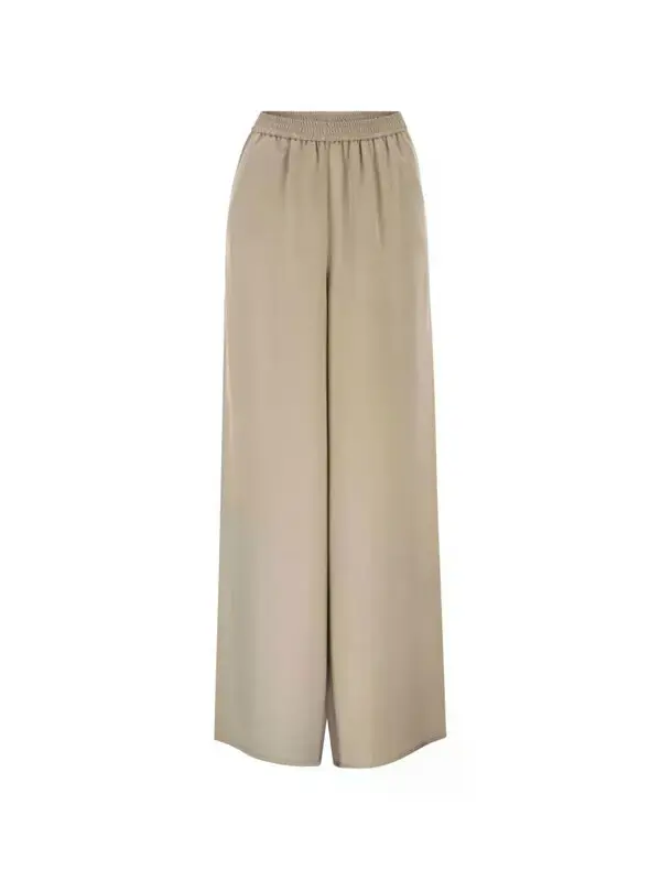 Max Mara Wide-leg Silk Palazzo Pants - Neutrals
