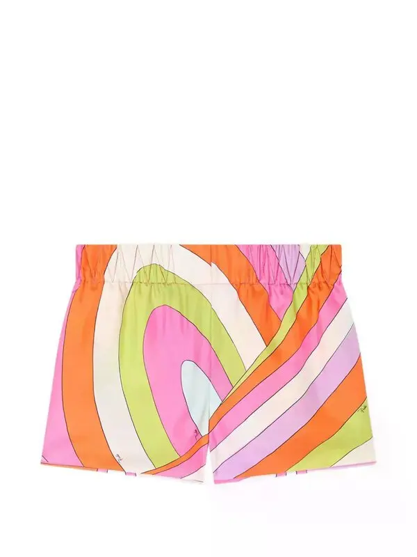 Emilio Pucci Printed Silk Shorts - Orange