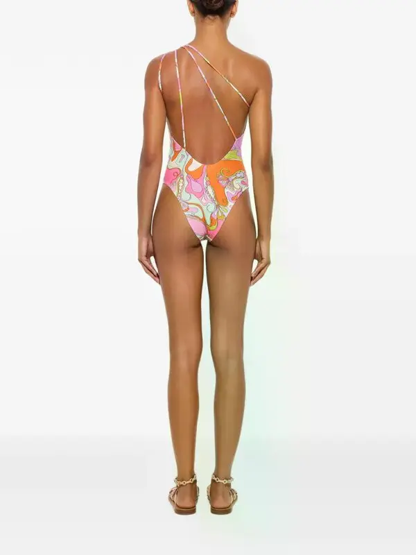 Emilio Pucci Asymmetric Floral-print Swimsuit