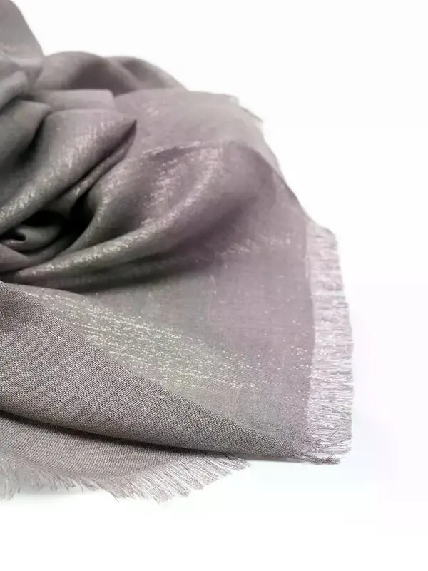 Brunello Cucinelli Metallic-thread Frayed Scarf