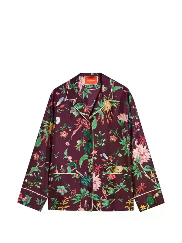La DoubleJ Floral Print Blouse With Contrast Piping