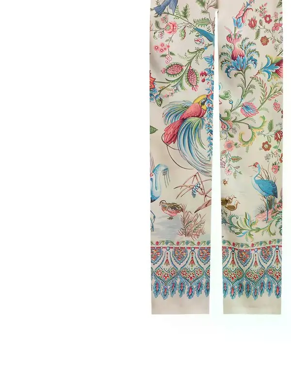 Etro Floral-print Silk Palazzo Pants