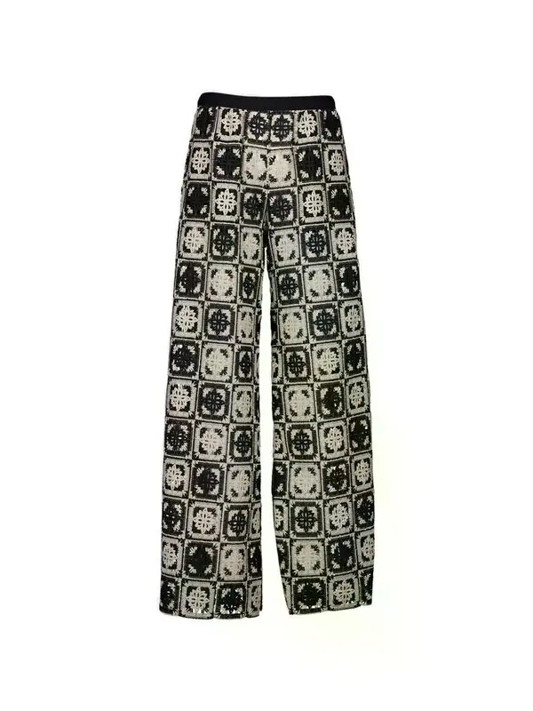 La DoubleJ Crochet Knit Trousers With Sequins