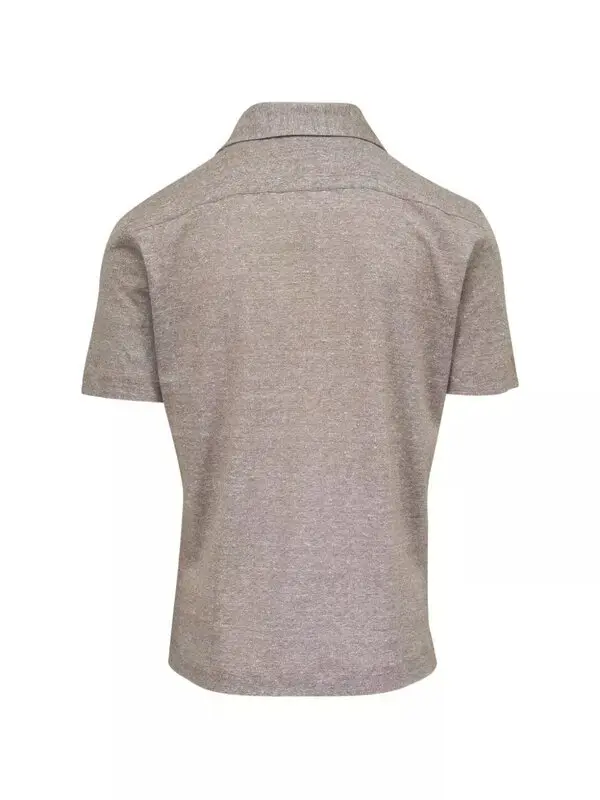 MAURIZIO BALDASSARI Marl-texture Short-sleeve Polo Shirt - Neutrals