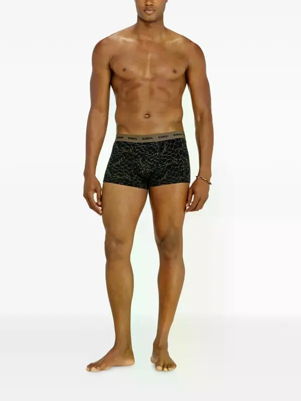 DIESEL® Graphic-print Three-pack Boxer Briefs - Black