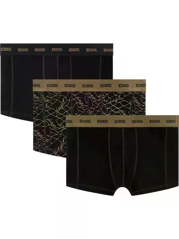 DIESEL® Graphic-print Three-pack Boxer Briefs