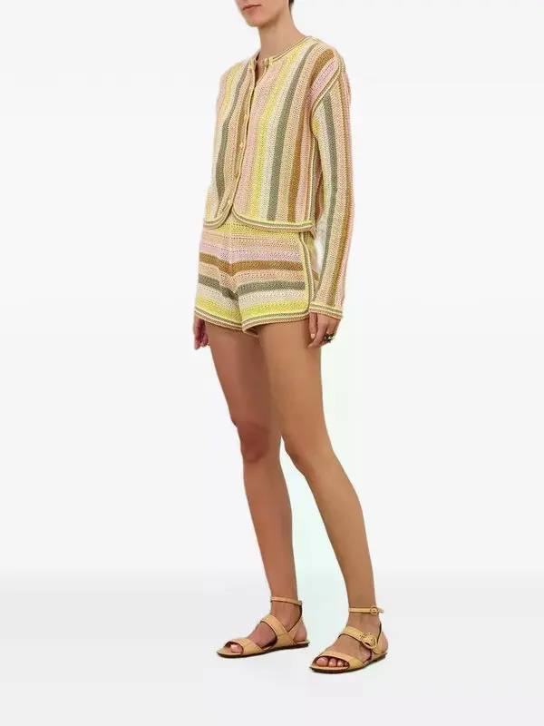 Zimmermann Indra Stripe Crochet Shorts - Multicoloured