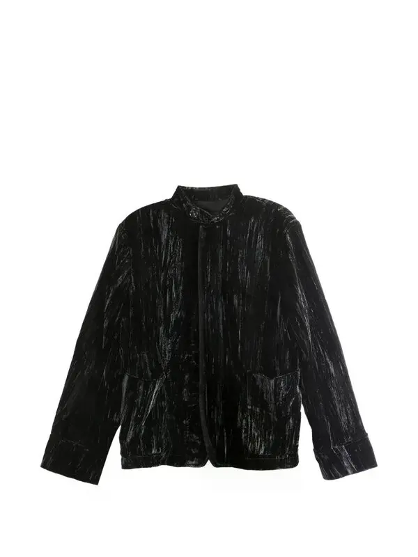 ANN DEMEULEMEESTER Zaya Crushed-velvet Jacket - Black