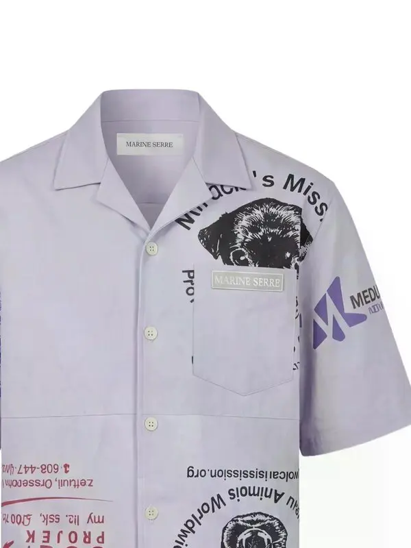 MARINE SERRE Graphic Print Bowling Shirt