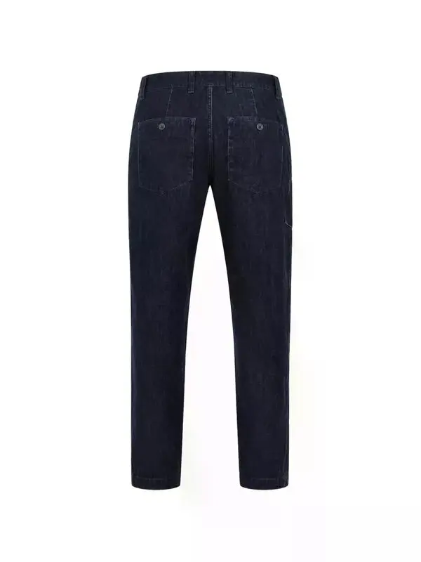 Transit Button-fastening Patch-pocket Jeans - Blue