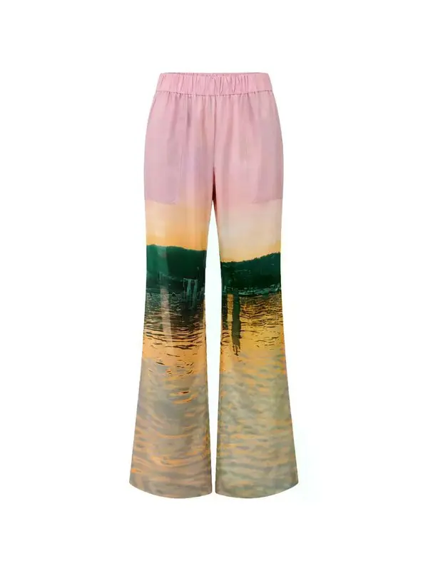 Silvia Tcherassi Nerea Landscape-print Trousers - Pink