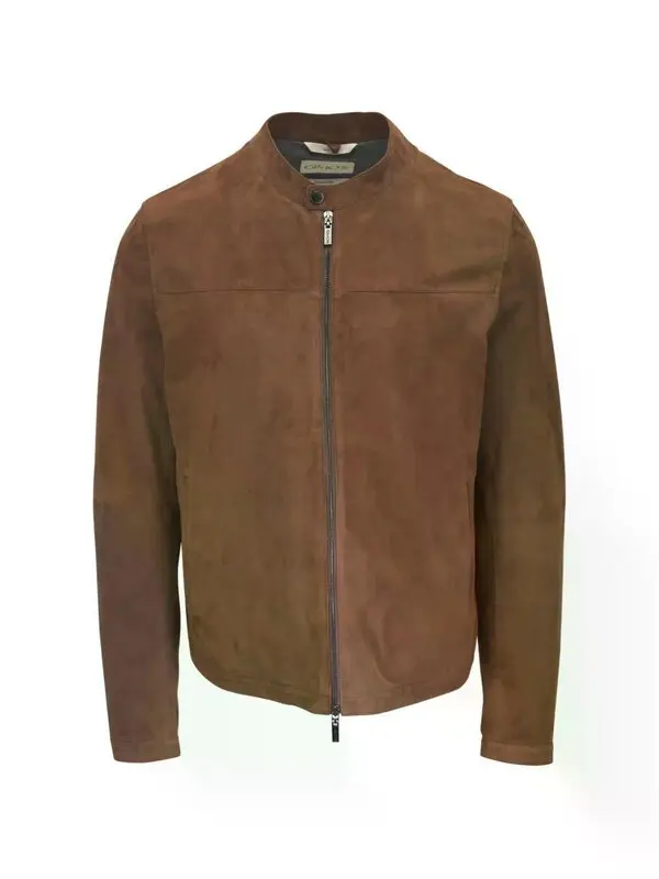 GIMO'S ITALIANA Zip-up Band Collar Jacket