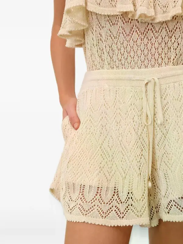 Zimmermann Mahon Crochet-knit Drawstring Shorts