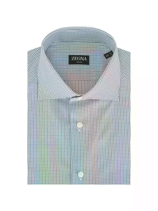 Zegna Check-pattern Spread-collar Shirt