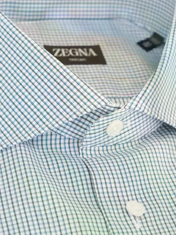 Zegna Check-pattern Spread-collar Shirt