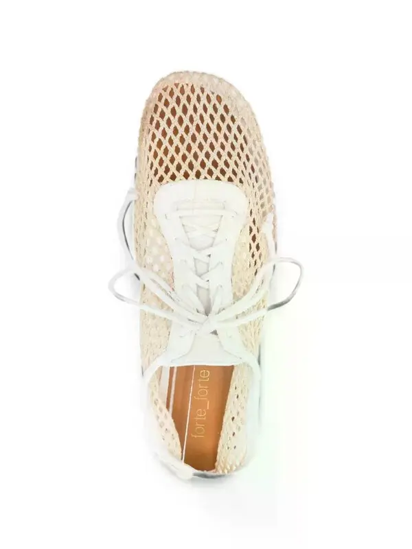 FORTE_FORTE Mesh-knit Lace-up Cotton Sneakers