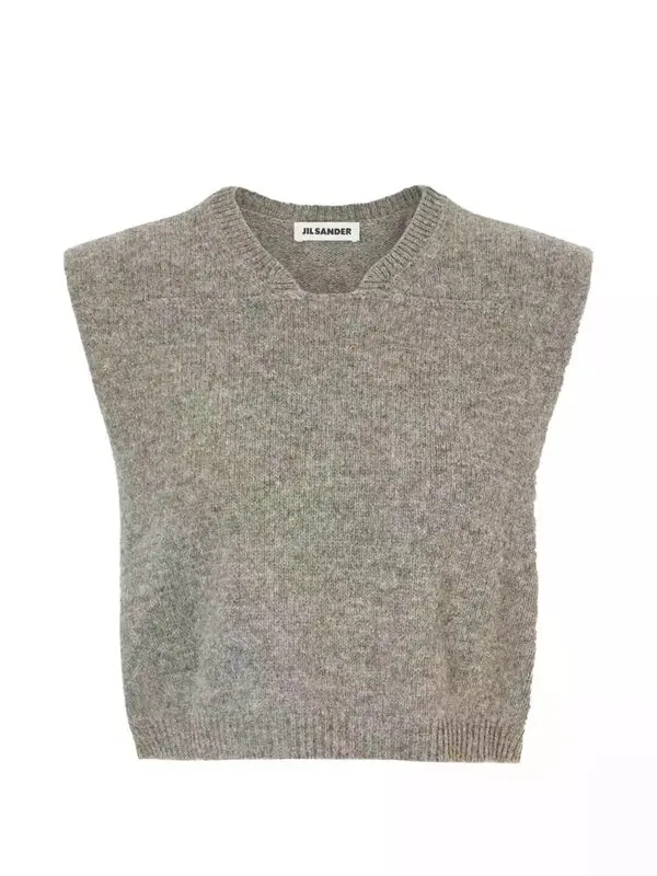 JIL SANDER V-neck Knit Vest - Grey