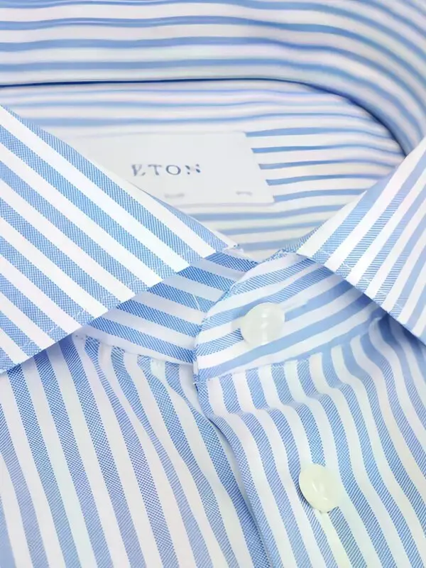 Eton Striped Slim-fit Oxford Shirt - Blue