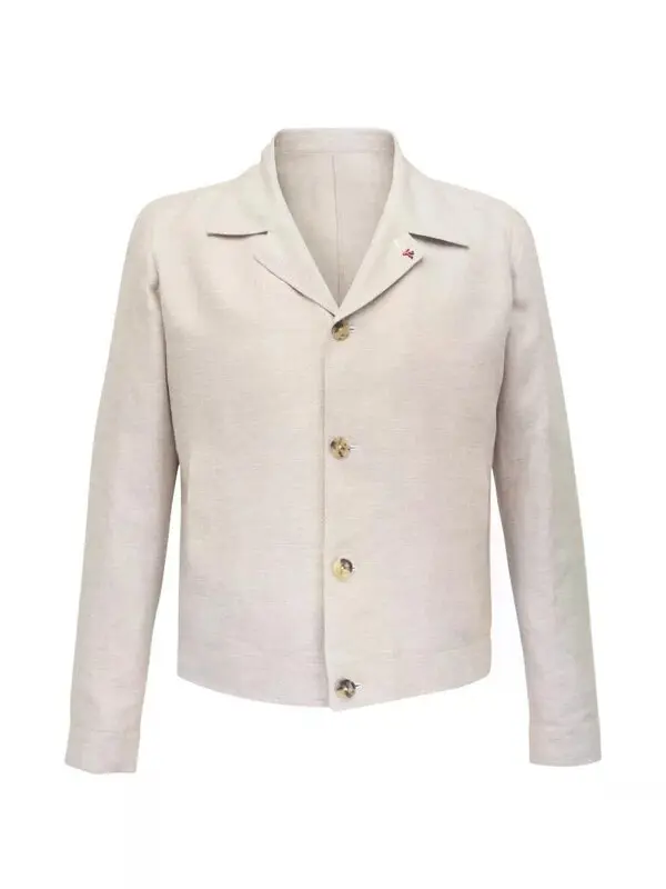 Isaia Pin-detail Button-up Shirt Jacket