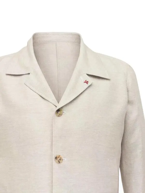 Isaia Pin-detail Button-up Shirt Jacket