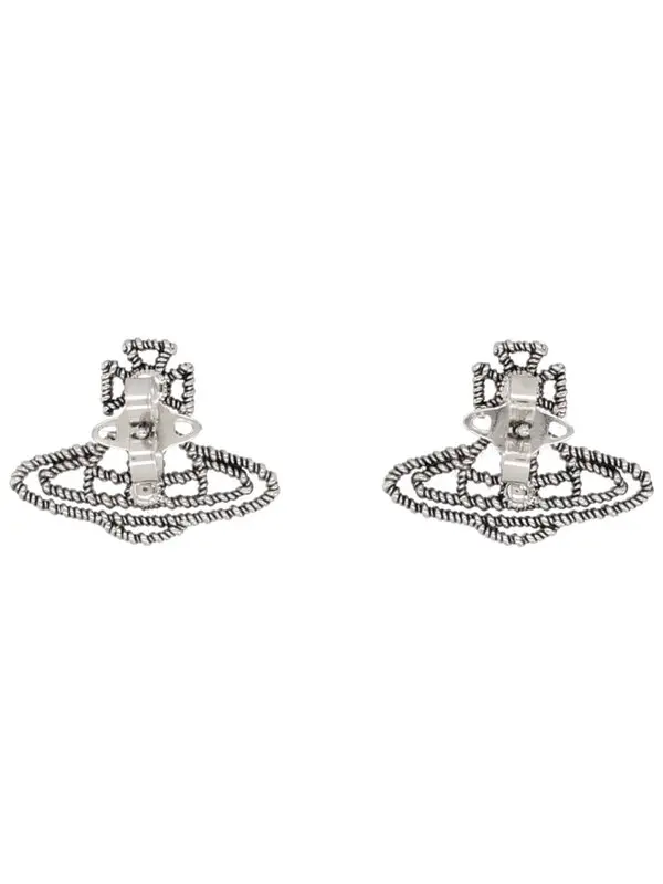 VIVIENNE WESTWOOD Coretta" Orb Earrings With Crystal Embellishments - Silver