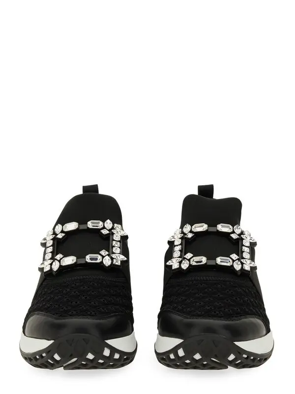 ROGER VIVIER Viv Run Buckled Sneakers - Black