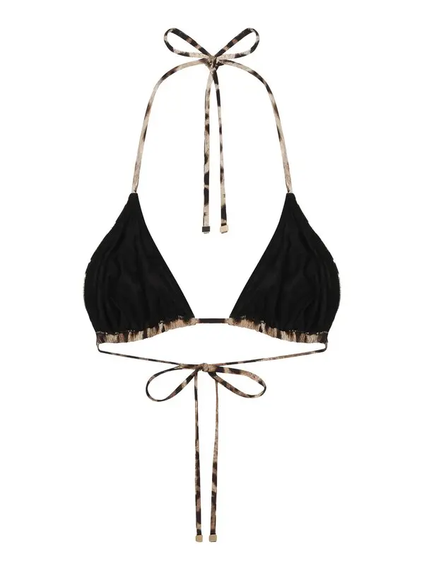 Dolce & Gabbana Leopard Print Triangle Bikini Top