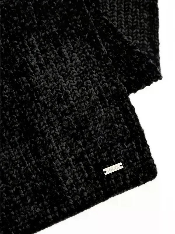 Armani Exchange Logo-plaque Chenille-knit Scarf