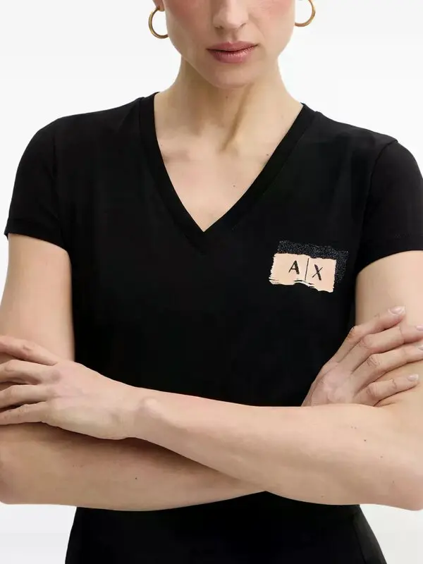 Armani Exchange V-neck T-shirt With Logo Detail