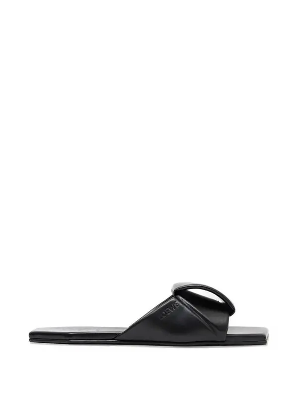 Loewe Origami Square-toe Flat Sandals - Black