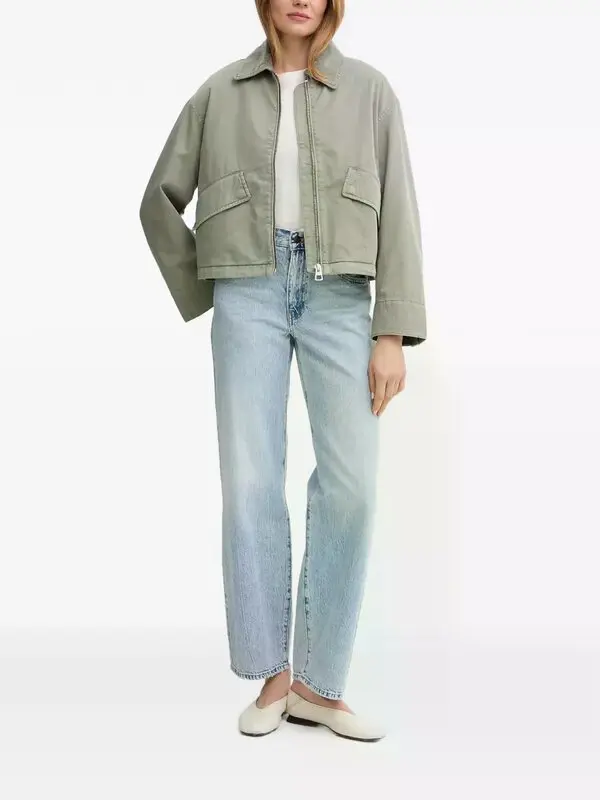 Marc O'polo Twill Zip-up Jacket With Corduroy Collar