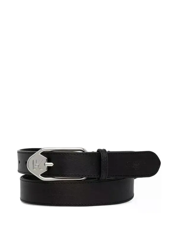 Karl Lagerfeld Logo-plaque Buckle Belt - Black