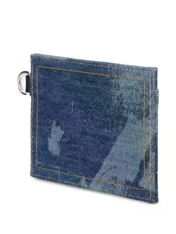 Karl Lagerfeld Logo-print Denim Card Holder - Blue