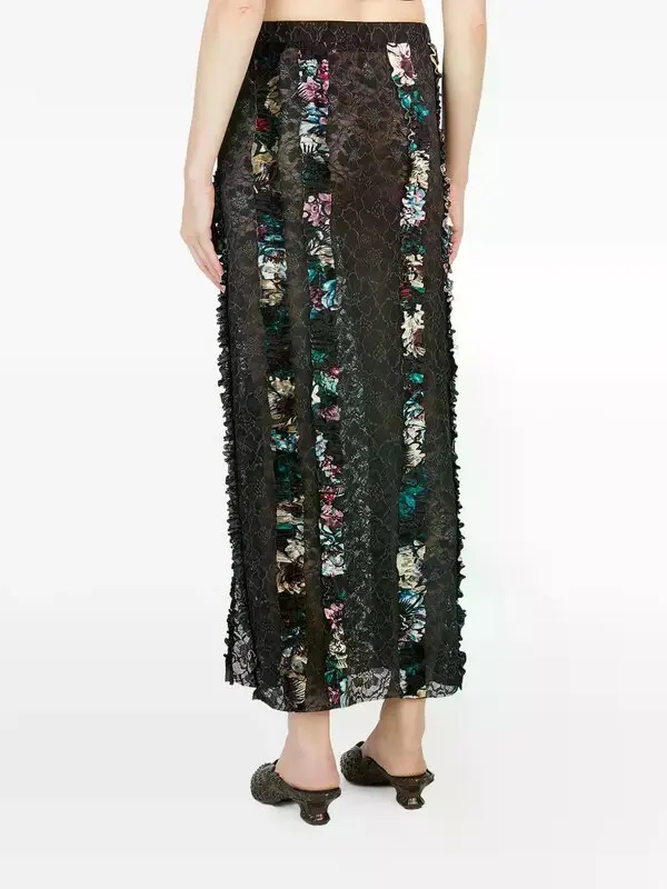 RAVE REVIEW Floral Print Lace Skirt