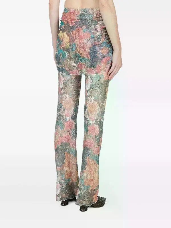 RAVE REVIEW Layered Floral-motif Trousers