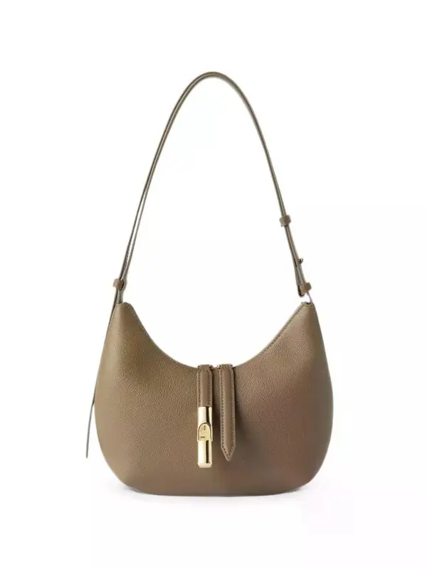 Furla Goccia Grained Leather Shoulder Bag - Neutrals