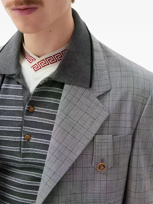 Versace Prince Of Wales Wool Blazer