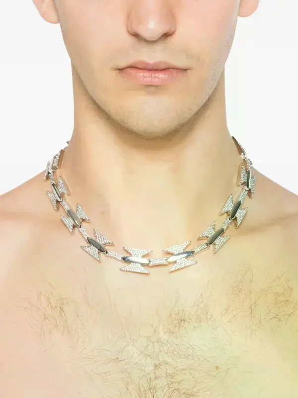 DARKAI Crystal Embellished Barbed Wire Necklace
