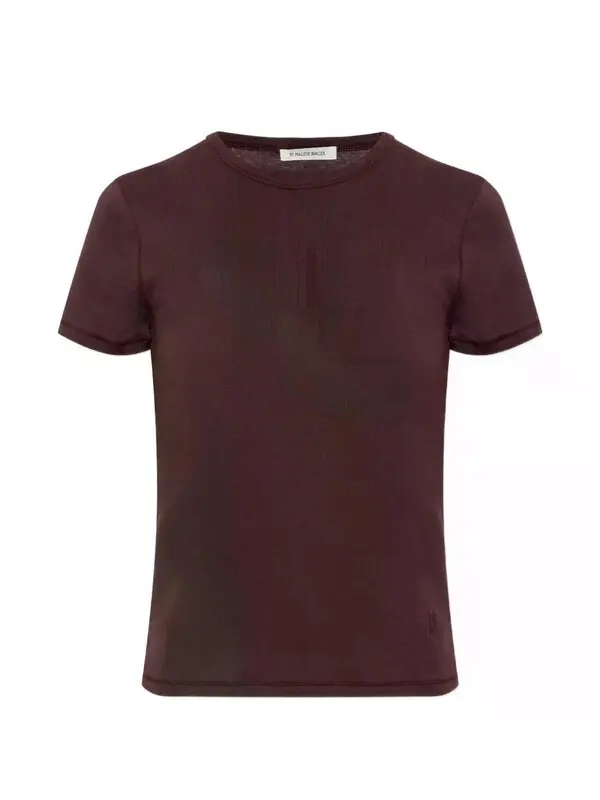 BY MALENE BIRGER Embroidered Logo Cotton T-shirt - Red
