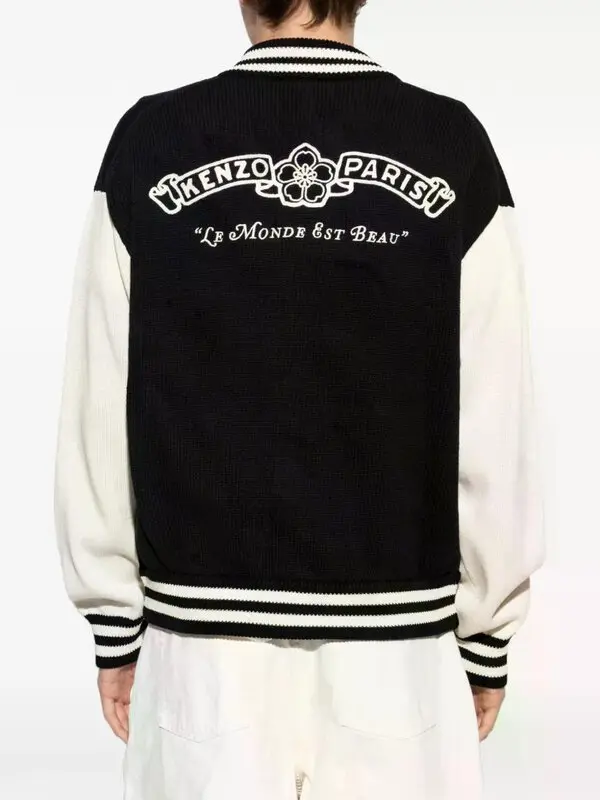 Kenzo Logo Embroidered Zip-up Cardigan