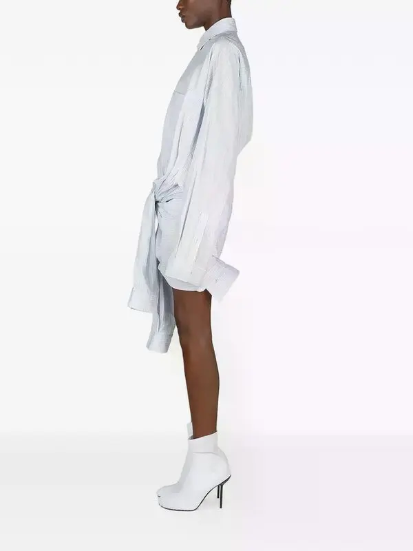 Balenciaga Pinstriped Mini Shirt Dress