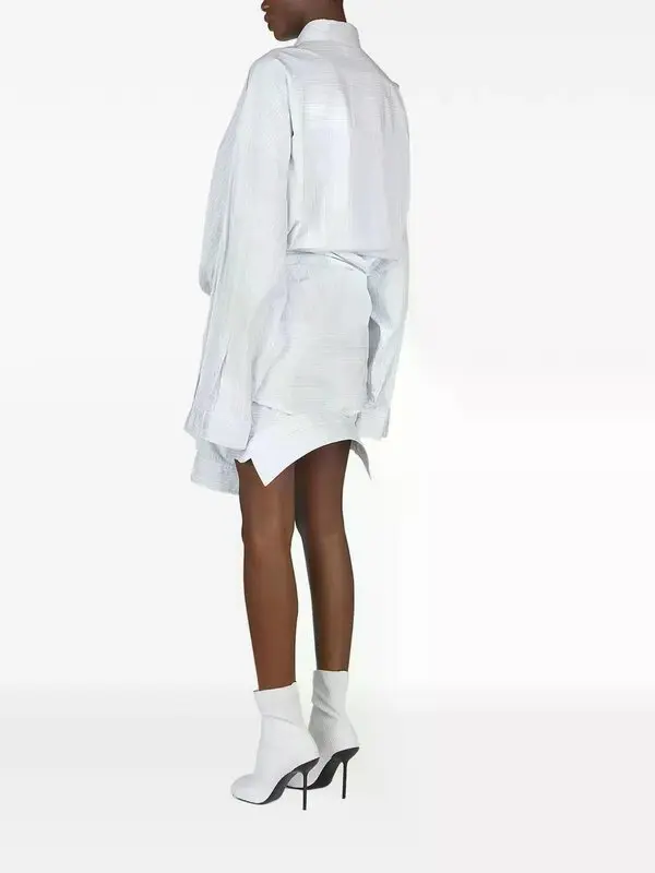 Balenciaga Pinstriped Mini Shirt Dress